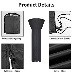 Hayenda Patio Heater Covers, Outdoor Heater Cover with Zipper and Storage Bag Waterproof Covers for Standing Heater, Black 89”Hx33”Dx19”B
