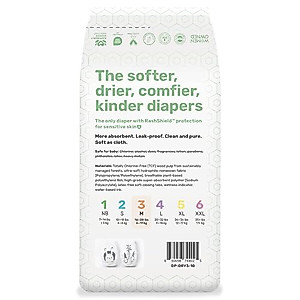 PARASOL Clear+Dry Disposable Diapers, RashShield Protection, Leakproof Design, Hypoallergenic, Size 3 (16-28 lbs), 128 Count