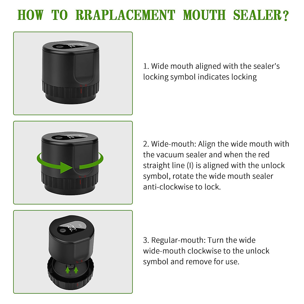 Electric Mason Jar Vacuum Sealer, Cordless Mason Jar Vacuum Sealer Kit for Wide Mouth and Regular Mouth Mason Jars, Portable Food Storage for Food Vacuum Storage