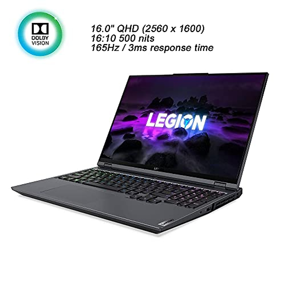 Lenovo Legion 5 Pro Gen 6 AMD Gaming Laptop, 16.0" QHD IPS 165Hz, Ryzen 7 5800H, GeForce RTX 3060 6GB, TGP 130W, Win 10 Home, 16GB RAM | 1TB PCIe SSD, HDMI Cable Bundle