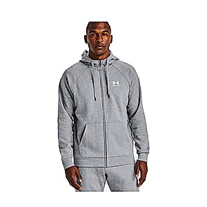 Under Armour Men's UA Rival Fleece Full-Zip Hoodie (Grey, XX-Large)