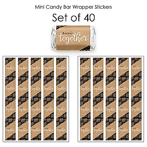 Big Dot of Happiness Better Together - Mini Candy Bar Wrapper Stickers - Wedding or Bridal Shower Small Favors - 40 Count