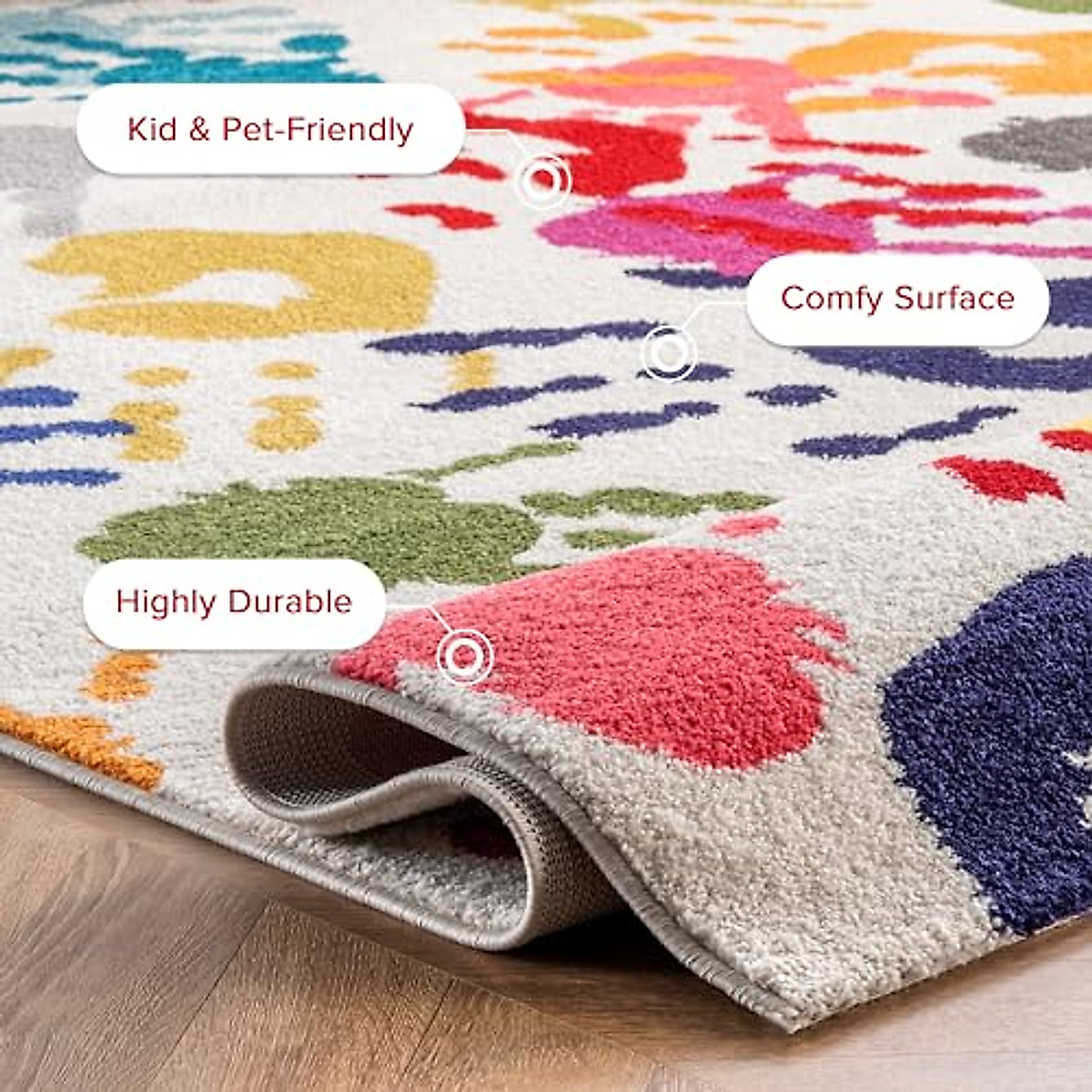 nuLOOM Pinkie Handprint Kids Area Rug, 4x6, Multi