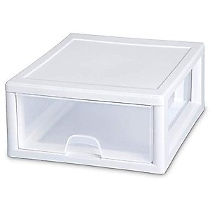 Sterilite 16 Qt Single Box Modular Stacking Storage Drawer Container (18 Pack)