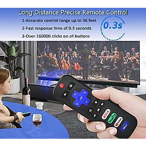 (Pack of 2) Universal Remote Replaced Control Only for Roku TV, MOBKAJUI Remote Compatible for TCL/Hisense/Onn/Sharp/Element/Westinghouse Roku Series TVs, (Not for Roku Stick and Box)