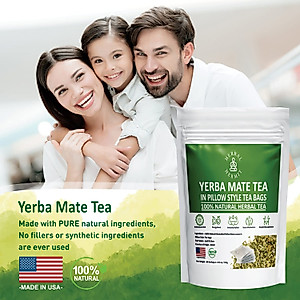 Herbal Hermit Yerba Mate herbal-teas with 50 tea bags Natural Organic Yerba Matte Rich in Chlorophyll, Antioxidants and Vitamins, Made in USA