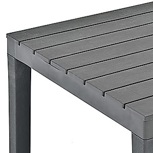 VanTook Outdoor Patio Table Garden Side Table, 30.7" Square Plastic End Table Sofa Table Balcony Coffee Table Cocktail Table for Porch Indoor Outdoor, Weather Resistant, Anthracite
