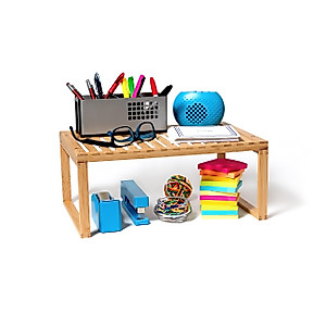 Lipper International Bamboo Kitchen Cabinet Shelf for Organizing a Pantry, Countertop, or Bathroom, 15 5/8" x 10" x 6 1/4"