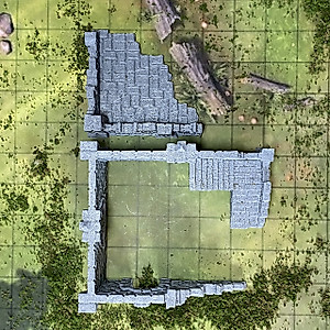 Extruded Gaming Building Ruins Set 2A