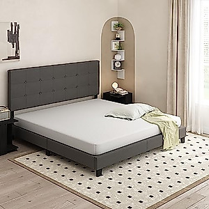 Furinno Tidur Cooling Gel Memory Foam Mattress, 6 Inch, King, White