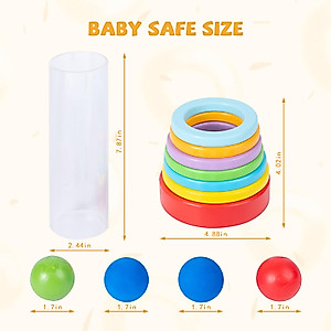 Montessori Interactive Stacking Rings and Balls for Babies 6-12 Months - Clear Tube Fun
