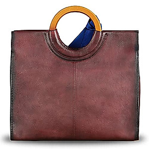 Genuine Leather Top Handle Handbag for Women Vintage Satchel Retro Cowhide Handmade Crossbody Bag Purse (Coffee)