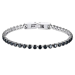 PROSTEEL Black Tennis Bracelets for Women 3mm Thin Stone 6.5 Inch Cubic Zirconia Crystal Bracelet