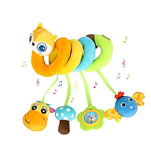 AIPINQI Spiral Activity Toy, Baby Car Seat Toys,Bed Stroller Toy Comfortable spiral car seat toy for infants colorful Hanging Toys for Car Seat