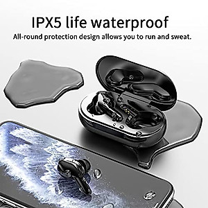 Hksany Wireless Earbuds Bluetooth 5.0 Headphones with USB C Fast Charge Noise Canceling Mics 44H Playtime Touch Control Water Resistance Hi-Fi Stereo Earphones for iOS/Android/Business/Exercise/Work