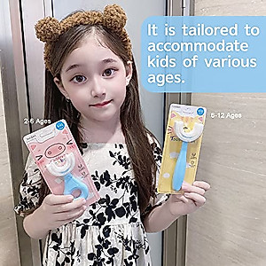 soobei Kids U-Shaped Toothbrush,Food Grade Soft Silicone Brush Head, 360° Oral Teeth Cleaning Design for Toddlers and Children(2-6Ages,Blue)