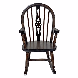 DutchCrafters Fiddleback Windsor Child's Rocking Chair, Kids Rocker, Rocking Chair for Children - Amish Made in USA (Oak - Old Museum)