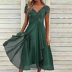 Women's A Line Chiffon Lace Mother of The Bride Dress Long Formal Evening Gown with Long Sleeves Graduation Prom Dress
