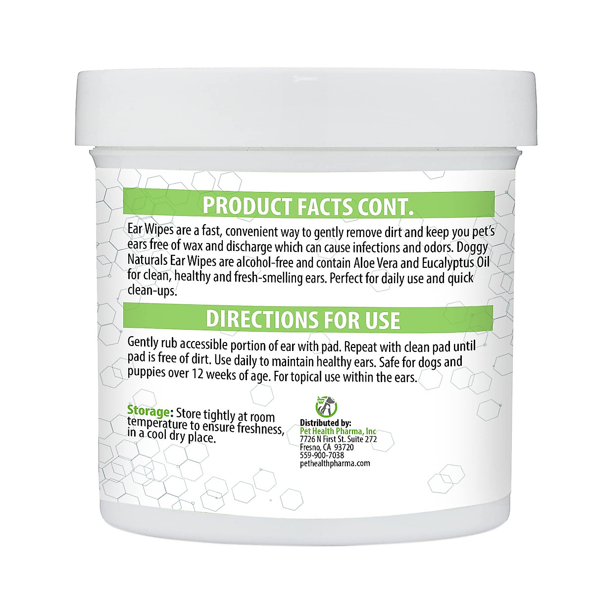 Pet Health Pharma Dog Ear Cleaner Wipes with Aloe and Eucalyptus (100 Count) - Otic Cleanser for Dogs (Made in U.S.A) (100ct Wipes with Aloe & Eucalyptus)