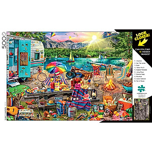 Buffalo Games - Aimee Stewart - Family Campsite - 500 Piece Jigsaw Puzzle with Hidden Images