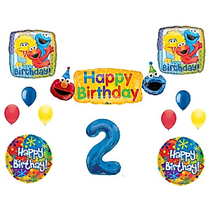 SESAME STREET 2nd Banner Happy Birthday Party Balloons Decoration Supplies Elmo Cookie Monster