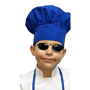 Chefskin Adult Set Apron + Hat Royal Blue, Ultra Lightweight Comfortable