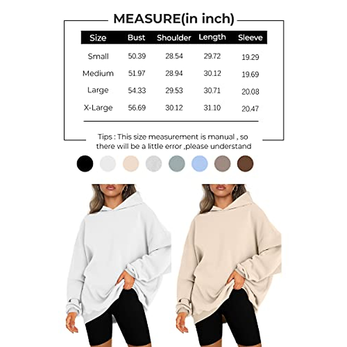 EFAN Sweatshirts Hoodies for Women Oversized Fall Fashion Outfits 2023 Clothes Solid Basic Soft Yoga Loose Winter Tops Sweaters Grey