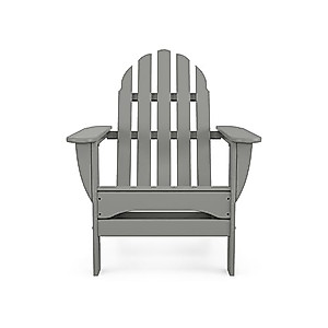 POLYWOOD AD4030GY Classic Outdoor Adirondack Chair, Slate Grey