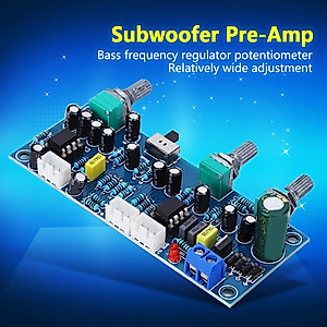 Garosa Preamp Board Digital Tuning Preamp Tone Board 2.1 Channel Subwoofer PreAmp Low Pass Filter Preamp Audio Processor Preamplifier Circuit Board