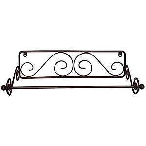 Blue Donuts Farmhouse Paper Towel Holder Wall Mount - Easy One-Handed Tear Kitchen Paper Towel Dispenser, Under Cabinet Paper Towel Holder, Bronze