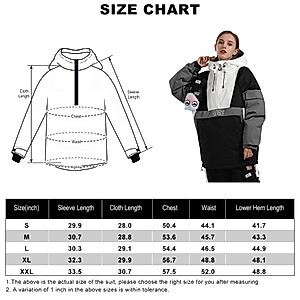 GSOU SNOW Women Ski Jacket Snow Coat Waterproof Windproof Snowboarding Jacket Coat Insulated Warm Winter