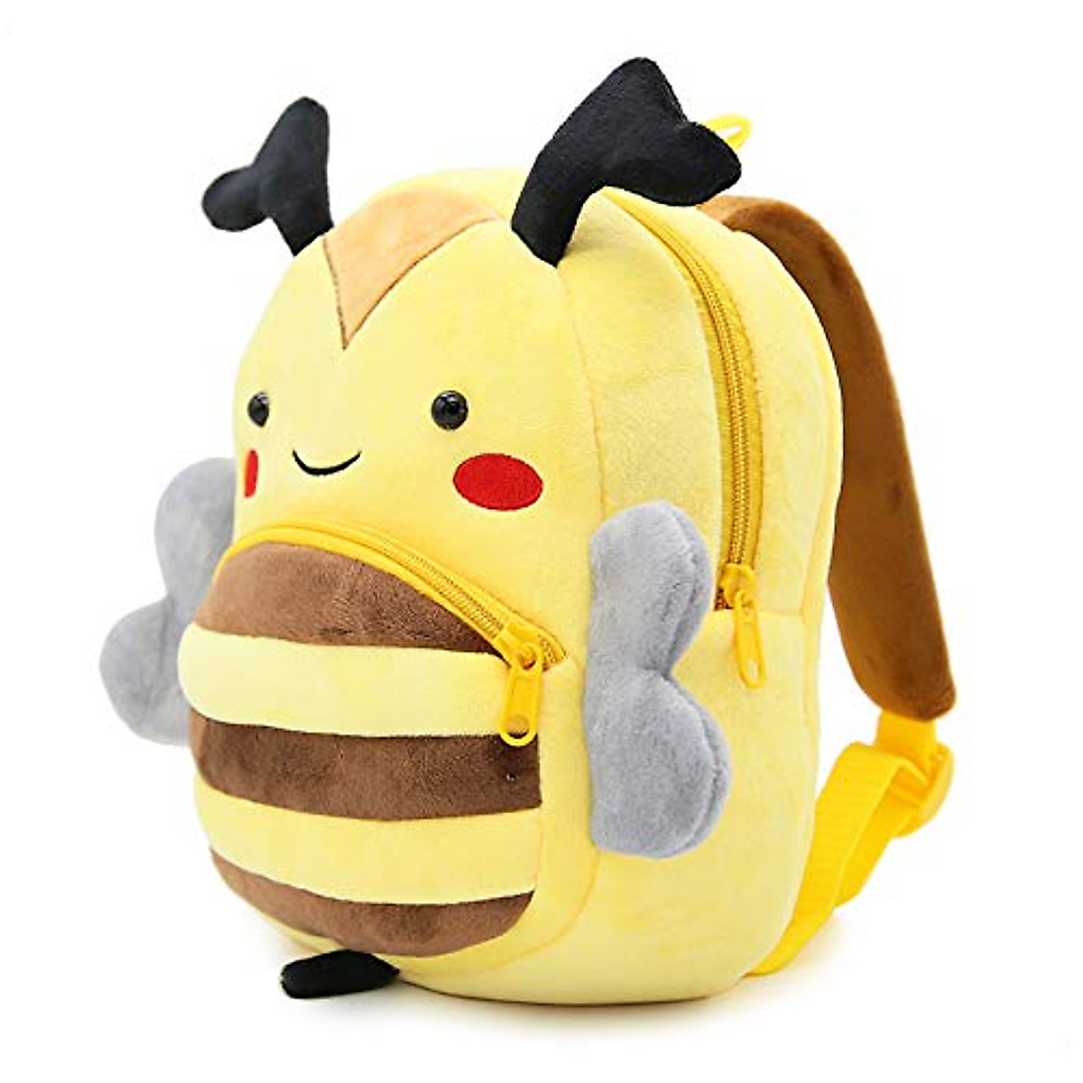 KISSOURBABY Zoo Toddler Kids Backpacks Cute Plush Little Girls Boys Animal Backpacks(Bee)