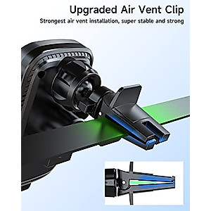 ZOOAUX Wireless Car Charger Vent Mount, 15W Fast Charging Auto-Clamping Car Mount, Air Vent Car Phone Holder for iPhone 13/13 mini/12/11/XS/XR/X/8,Samsung S22/S21/S20/S10/S9 Note 10(Grey)