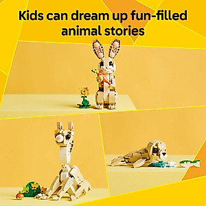 LEGO Creator 3 in 1 Cute Bunny Toy - Building Toy Set with 3 Build Options, Bunny, Seal, or Llama - Easter Basket Gift & Craft - Animal Figures for Kids, Girls and Boys, Ages 8+ - 31162