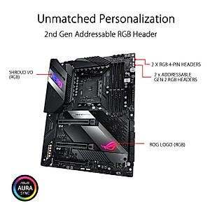 ASUS ROG Crosshair VIII Hero X570 ATX Motherboard with PCIe 4.0, Integrated 2.5 Gbps LAN, USB 3.2, SATA, M.2, Node and Aura Sync RGB Lighting (Renewed)