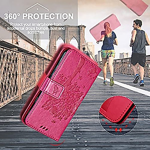 KANVOOS Case for Oppo Reno 6 Pro 5G Wallet Case with Card Holder, PU Leather Flip Folio Case [TPU Inner Shell], Shockproof Cover for Oppo Reno 6 Pro 5G (Rose)