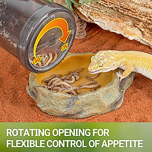 REPTI ZOO Reptile Cricket Powder Mixer, Insect Calcium Mixer, Cricket Nutrients Shaker for Gecko Snake Lizards, Feed Dispenser for Reptile & Amphibians | Terrarium Tank Accessories