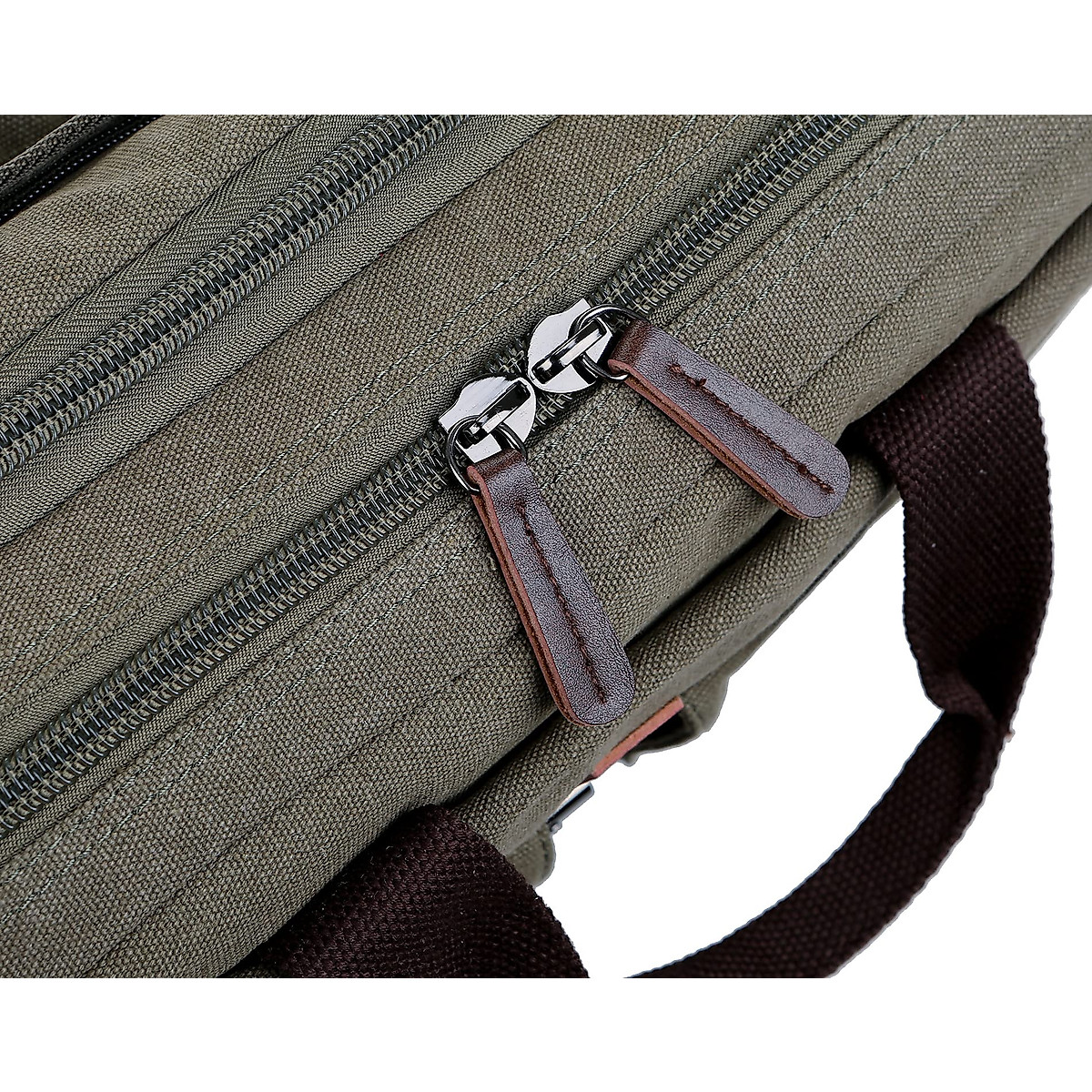 Stylish 17 inch Canvas Laptop Bag Messenger Bag Briefcase Vintage Crossbody Shoulder Bag Military Satchel for Men BC-07 (Army-Green)