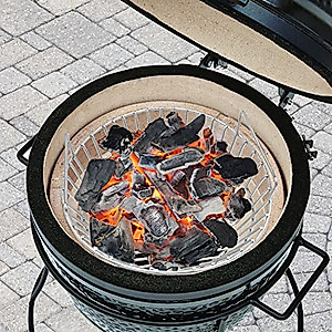 Charcoal Ash Basket for Large Big Green Egg Grill, Kamado Classic, Pit Boss, Louisiana Grills, Primo Kamado Grill and Large Grill Dome, Heavy Duty Stainless Steel