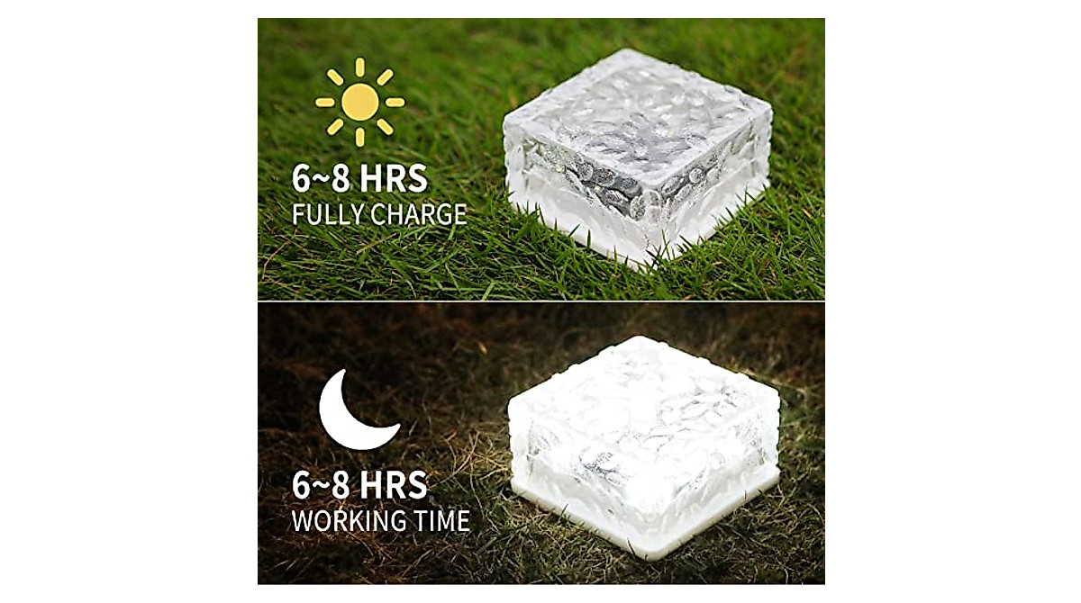 XKSINMY Solar Brick Lights for Patios & Walkways