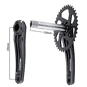 MEROCA Mountain Bike Crank 170mm Cranksets Hollow one-Piece Crankset CNC GXP Direct Mount Crankset 38T Suitable for 9/10/11/12 Speed