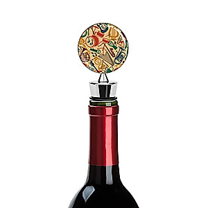 Retro Musical Instrument Wine Bottle Stoppers Reusable Plug Wine Saver Corks for Beverage Holiday Party Kitchen Decorative