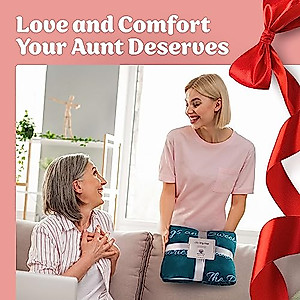 ButterTree Gifts for Aunts, Aunt Blankets from Niece, Gift for Aunt, Auntie Gifts, Auntie Gifts from Nephew, Blanket for Aunt, Auntie Gifts from Niece in Coral Blue 65"x50"