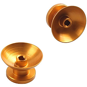 2PCS Aluminum Metal Analog Joystick Thumbstick Rocker Mushroom Caps Button for PS4 Xbox One Replacement (Gold)