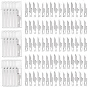 HARFINGTON 100pcs Exacto Knife Blades #16 Hobby Knife Replacement Blades Spare Precision Exacto Blades Hobby Knife Blade Refills for DIY, Art, Cutting, Carving, Scrapbooking, Stencil