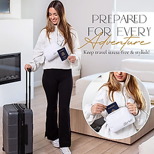 Newlywoo White Nylon Polyester Water Resistant Zipper Waist Pack for Brides