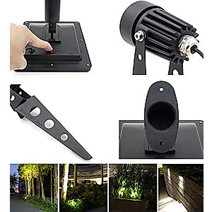 Mini 50X Twin Solar-Powered Cast Aluminium Warm White LED Spotlight 60-100 Lumen Per Light Fixture for Outdoor Garden Yard Landscape Downlight