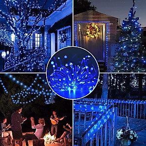 Ligarko Solar Fairy Lights Outdoor, 2 Pack Each 46FT 120 LED Solar Lights Outdoor Waterproof 8 Modes Copper Wire Decorative Solar String Lights for Garden, Patio, Festival, Party (Blue)