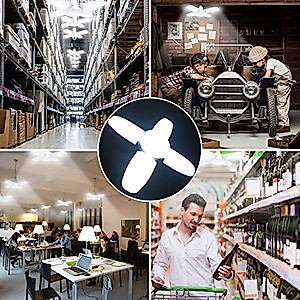 LED Garage Lights,Exulight 60W Led Garage Ceiling Light 6000LM Daylight,Deformable Light Bulbs 60 Watt Work Light,E26/E27 Shop Lights for Garage Barn Warehouse Workshop Lighting