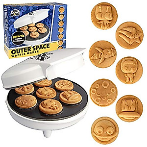 Out of This World Kid's Waffle Maker - Make 7 Galactic Pancake Astronauts, Moons, Stars & More in Minutes- Electric Non Stick Waffler- Fun Space Themed Science Iron- Must-Have Holiday or Anytime Gift